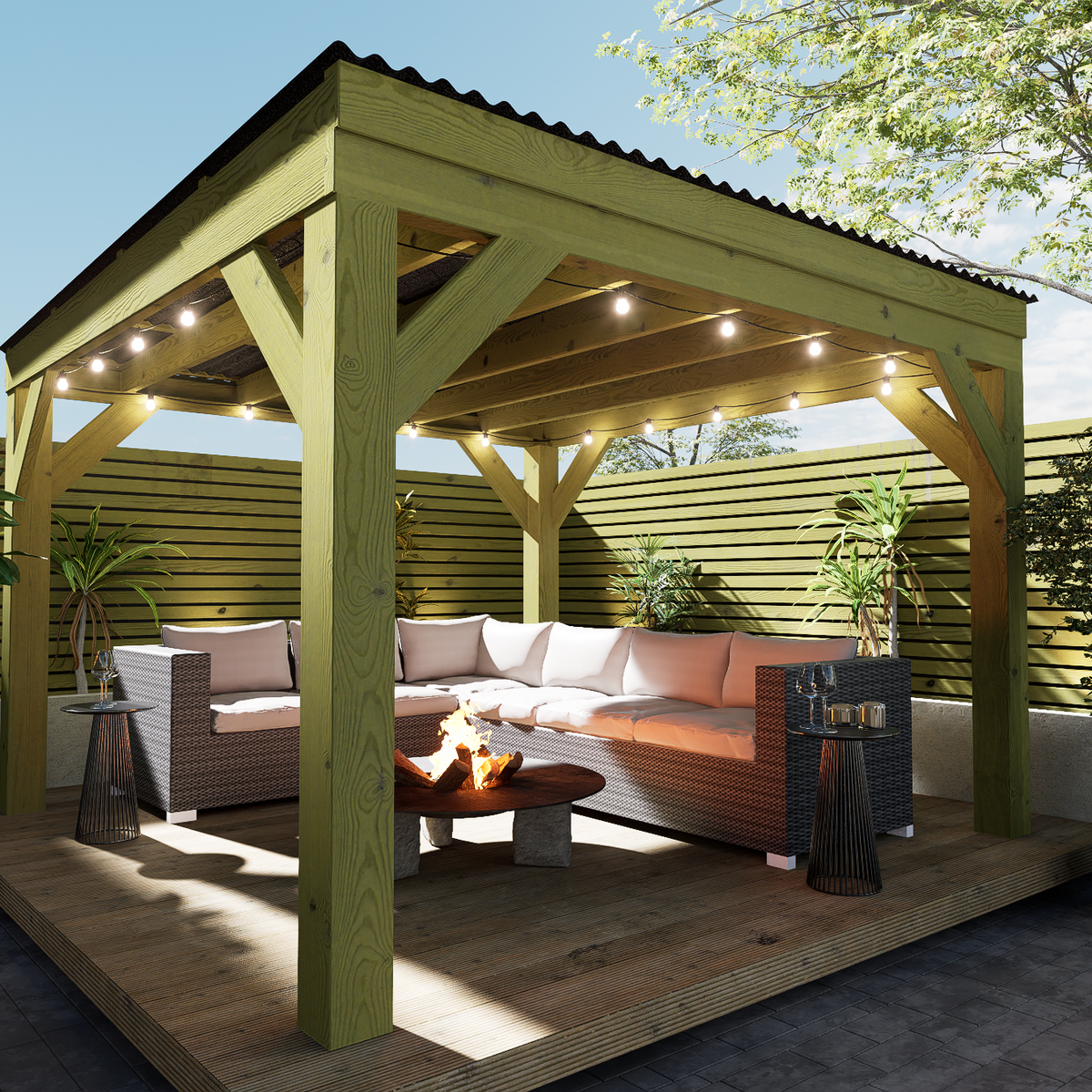Wychwood Black Roofed Pergolas: A Perfect Outdoor Retreat – Timbakit